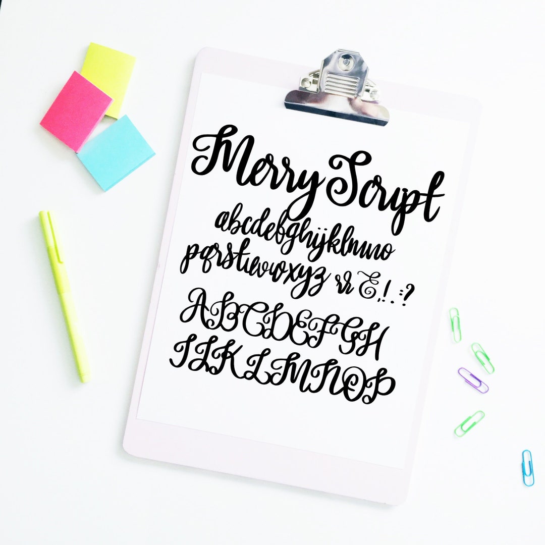 SVG Font INSTANT DOWNLOAD "merry Script" Script Svg Font, Cut Font ...