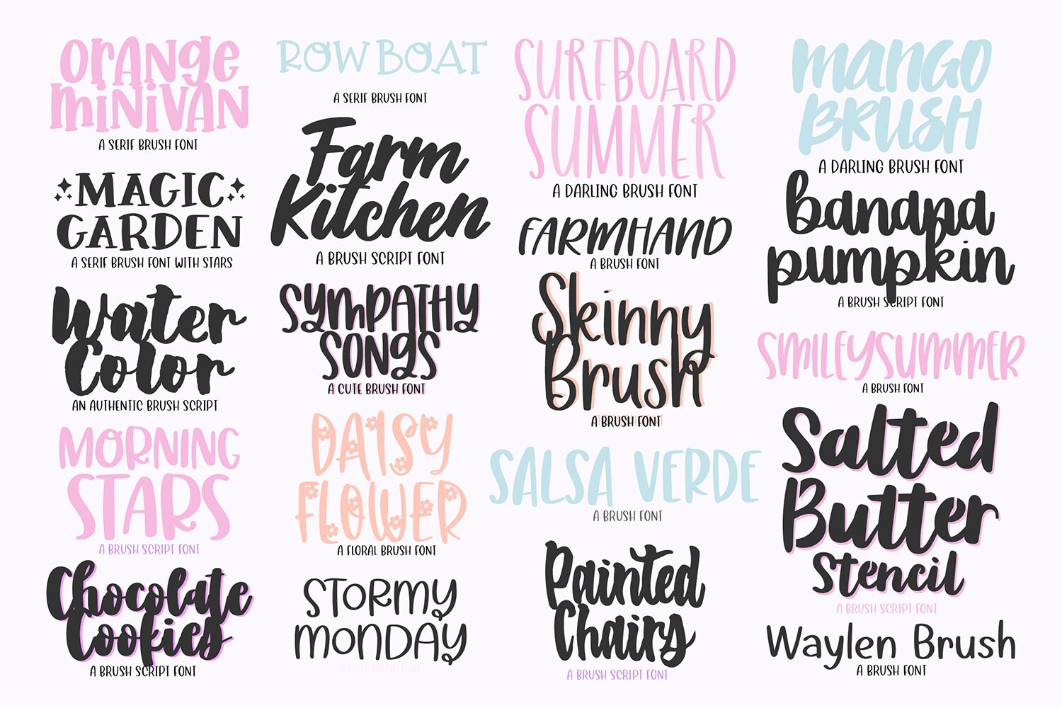20 FONTS! BRUSH Font Bundle Vol. 3, Font Bundle for Cricut, Font Bundle ...