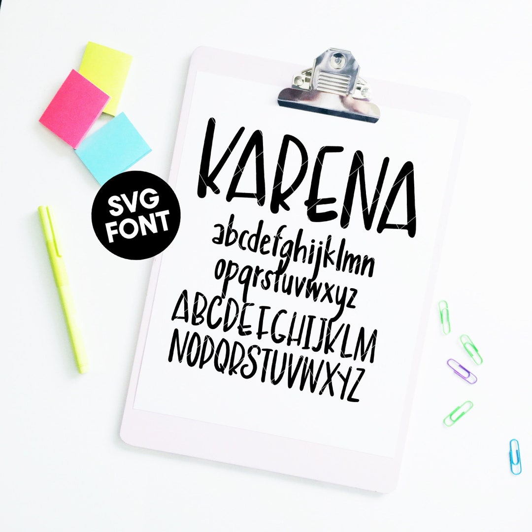 Letter Set INSTANT DOWNLOAD "karena" Svg Font, Cut File, Monogram Brush ...
