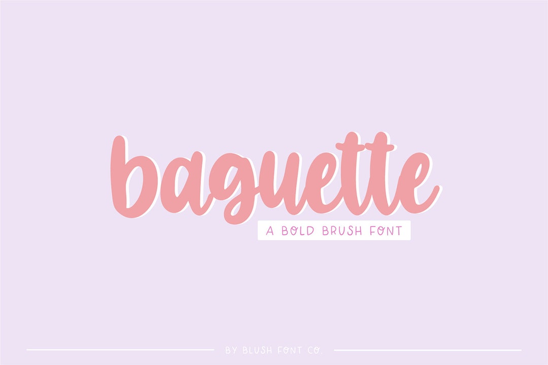 INSTANT .OTF DOWNLOAD "baguette" a Pretty Brush Font, Hand Lettered ...