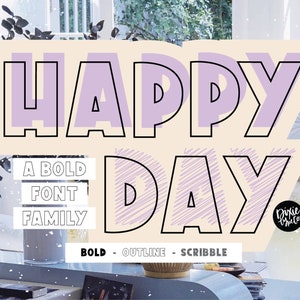 INSTANT .OTF DOWNLOAD "happy Day" Installable Font File, Decorative ...