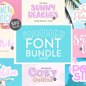 Summer Font Bundle 2020, Installable .otf Font, Cursive Font, Brush ...