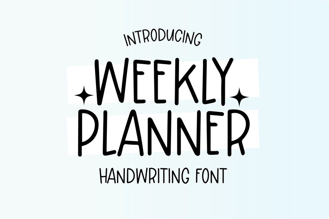 Instant .OTF Font "weekly Planner" Handwriting Font, Goodnotes Fonts ...