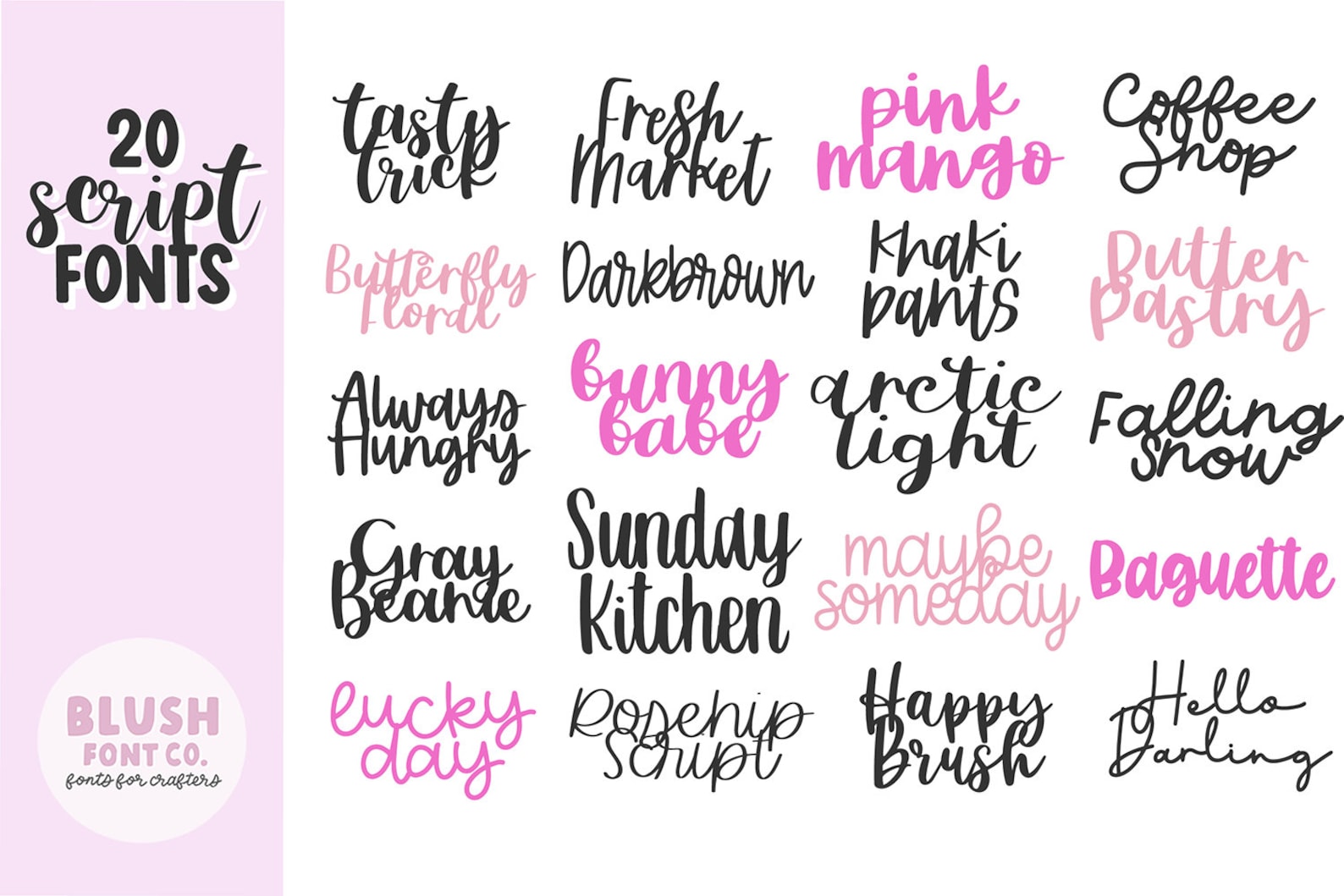 20 FONTS! Cute Script Font Bundle, Font Bundle for Cricut, Font Bundle ...