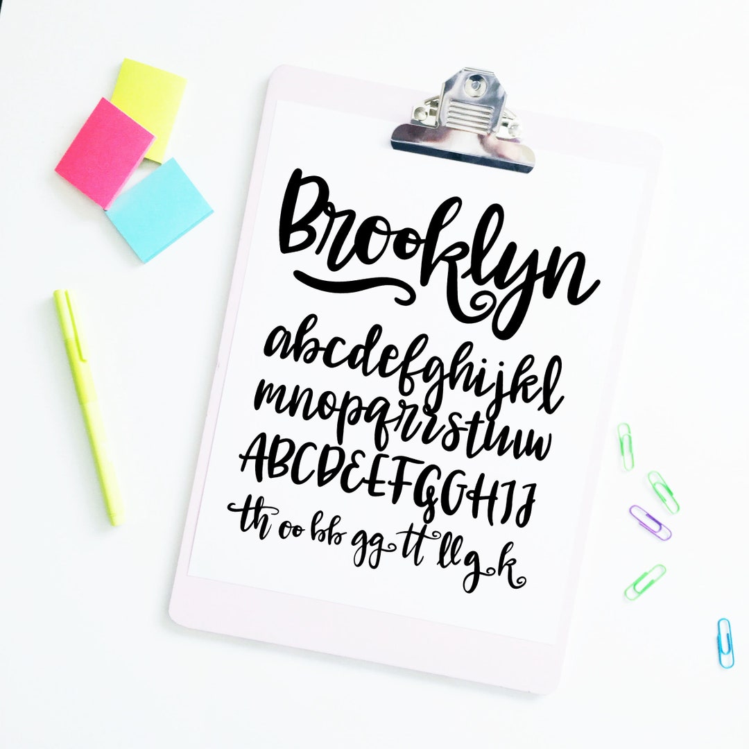 SVG Font INSTANT DOWNLOAD "brooklyn" Script Svg Font, Cut Font, Cursive ...
