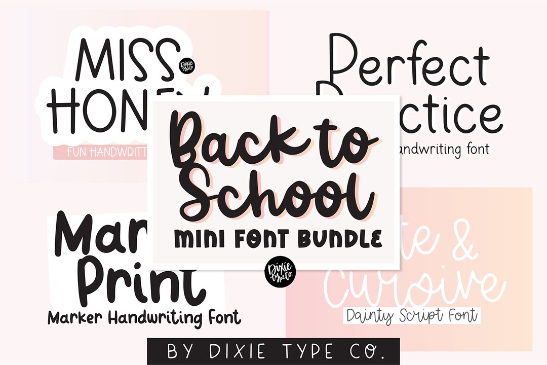 MINI FONT BUNDLE Back to School Font Bundle for Cricut, Handwriting ...