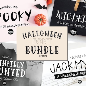 HALLOWEEN Font Bundle, .OTF Font, Font Bundle, Halloween Fonts, Hand ...