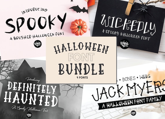 HALLOWEEN Font Bundle .OTF Font Font Bundle Halloween - Etsy