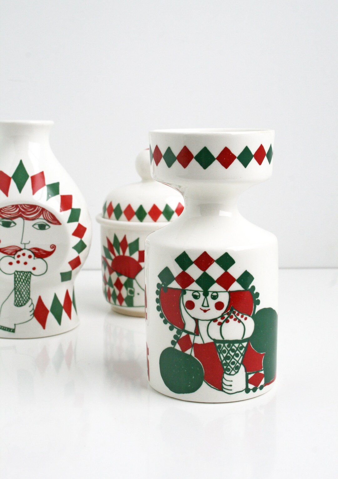 RARE Hennig Olsens Figgjo Norway Ice Cream Vase Scandinavian Mid ...