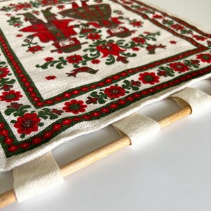 Vintage Kolf Austria Linen Textile Wall Hanging Christmas Folk Art ...