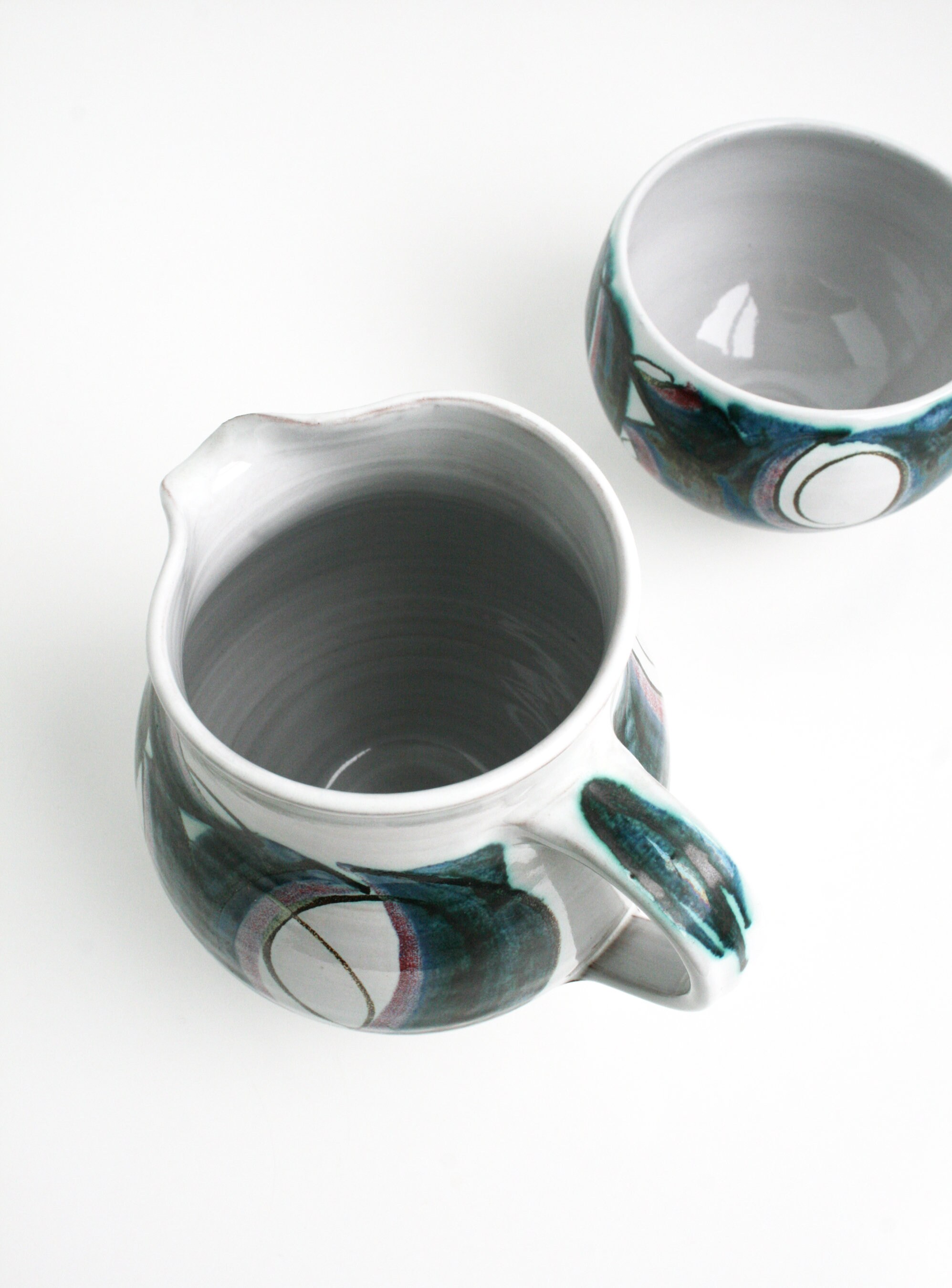 Aldermaston Pottery Edgar Campden England Pitcher Bowl 2pc Set Mid ...