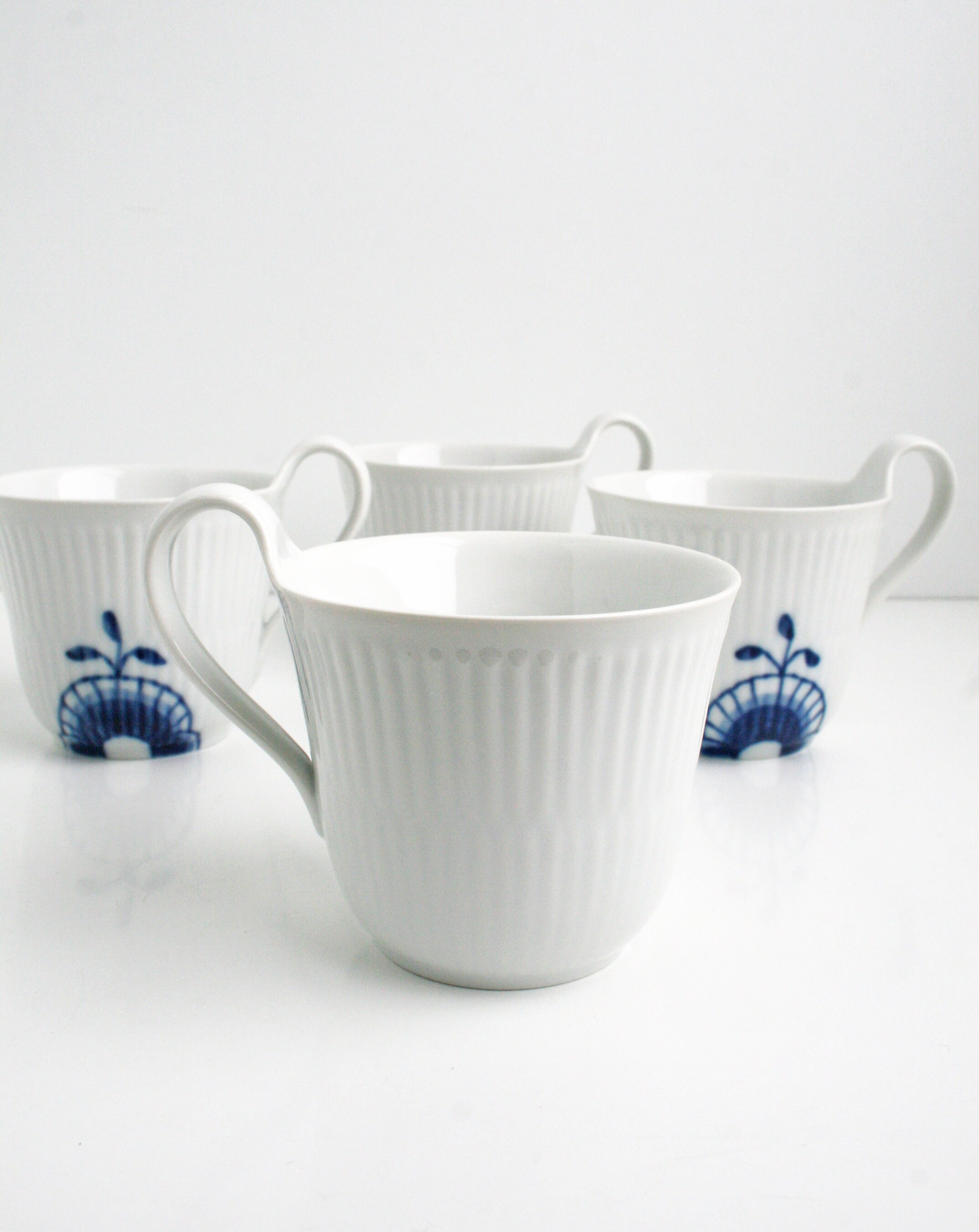 Royal Copenhagen Blue Fluted Mega Cup Set of 4 Danish Modern - Etsy UK