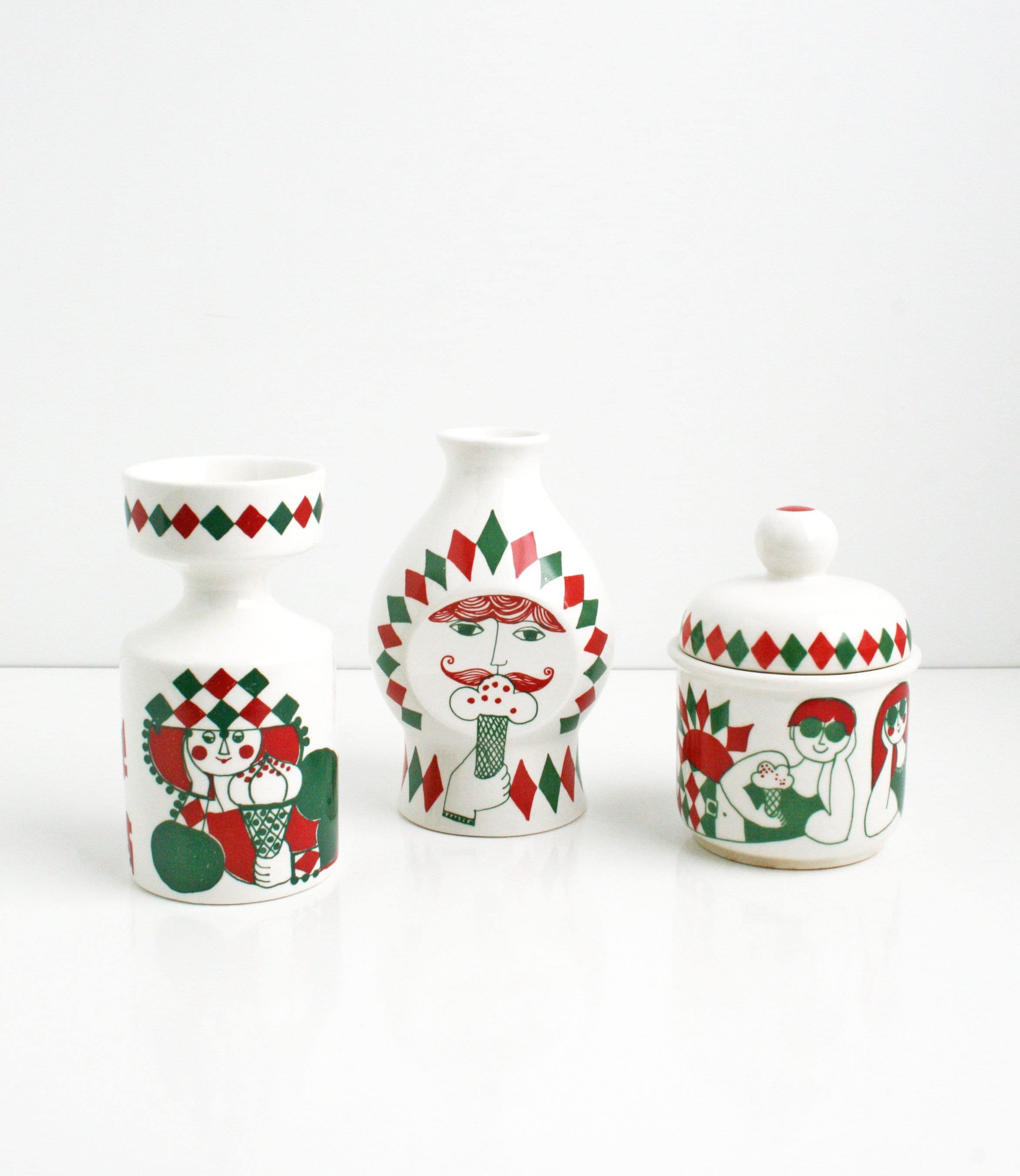 RARE Hennig Olsens Figgjo Norway Ice Cream Vase Scandinavian Mid ...
