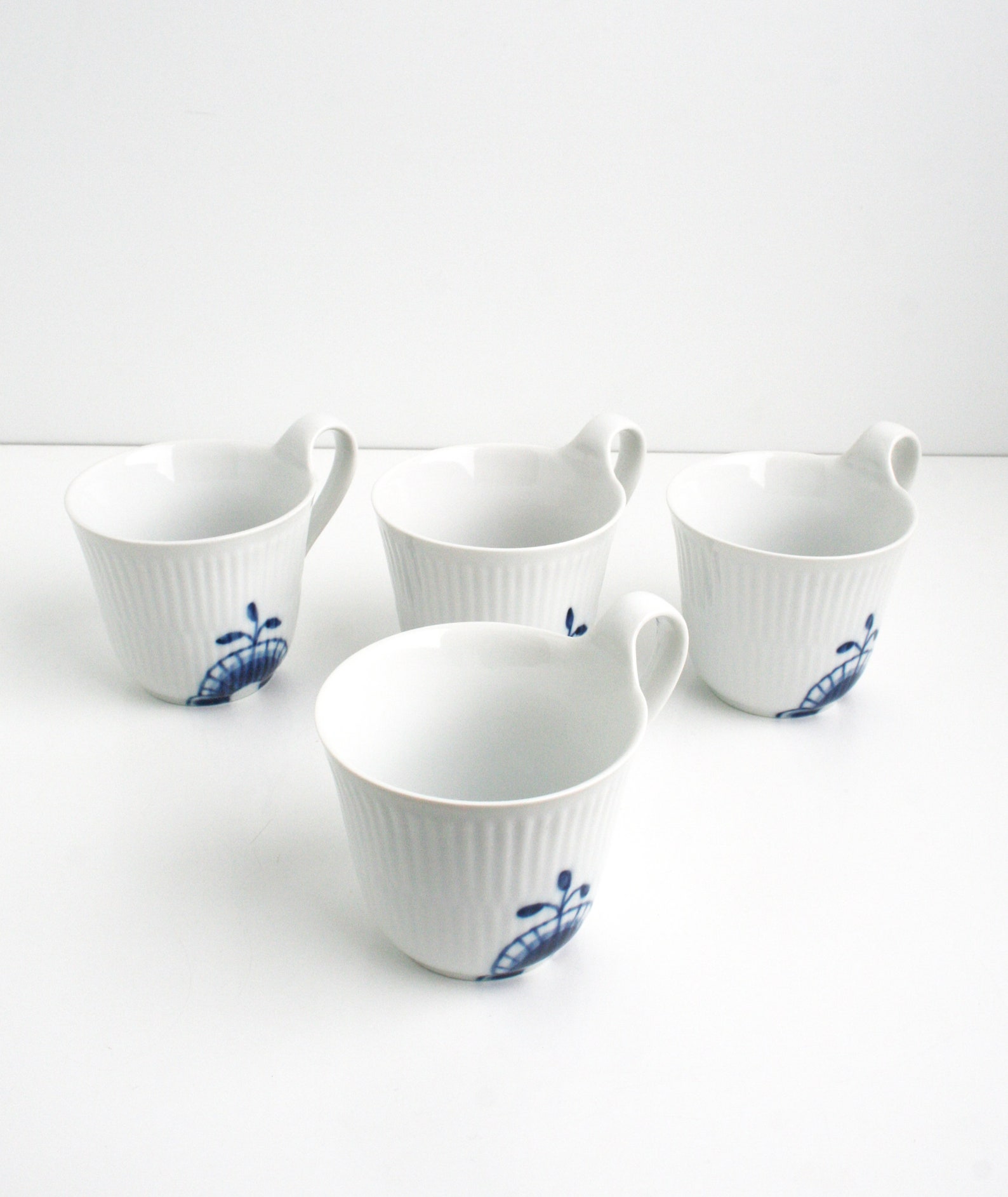 Royal Copenhagen Blue Fluted Mega Cup Set of 4 Danish Modern - Etsy UK