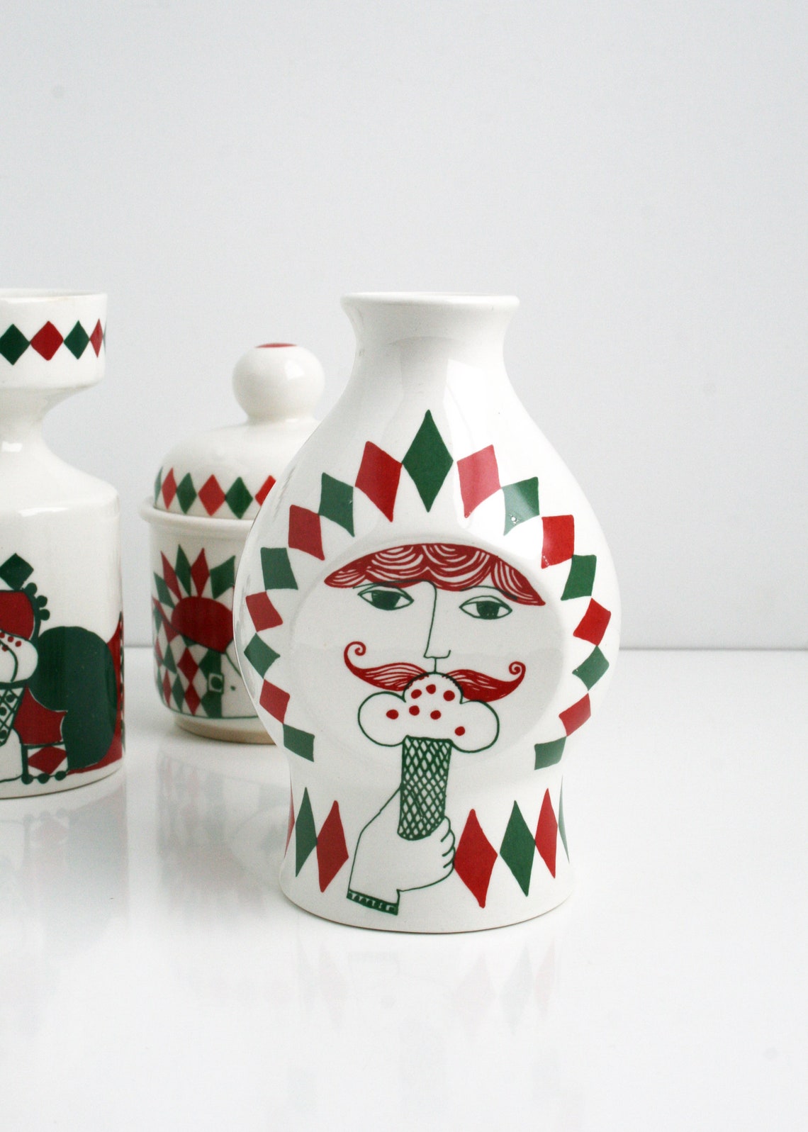 RARE Hennig Olsens Figgjo Norway Ice Cream Vase Scandinavian Mid ...
