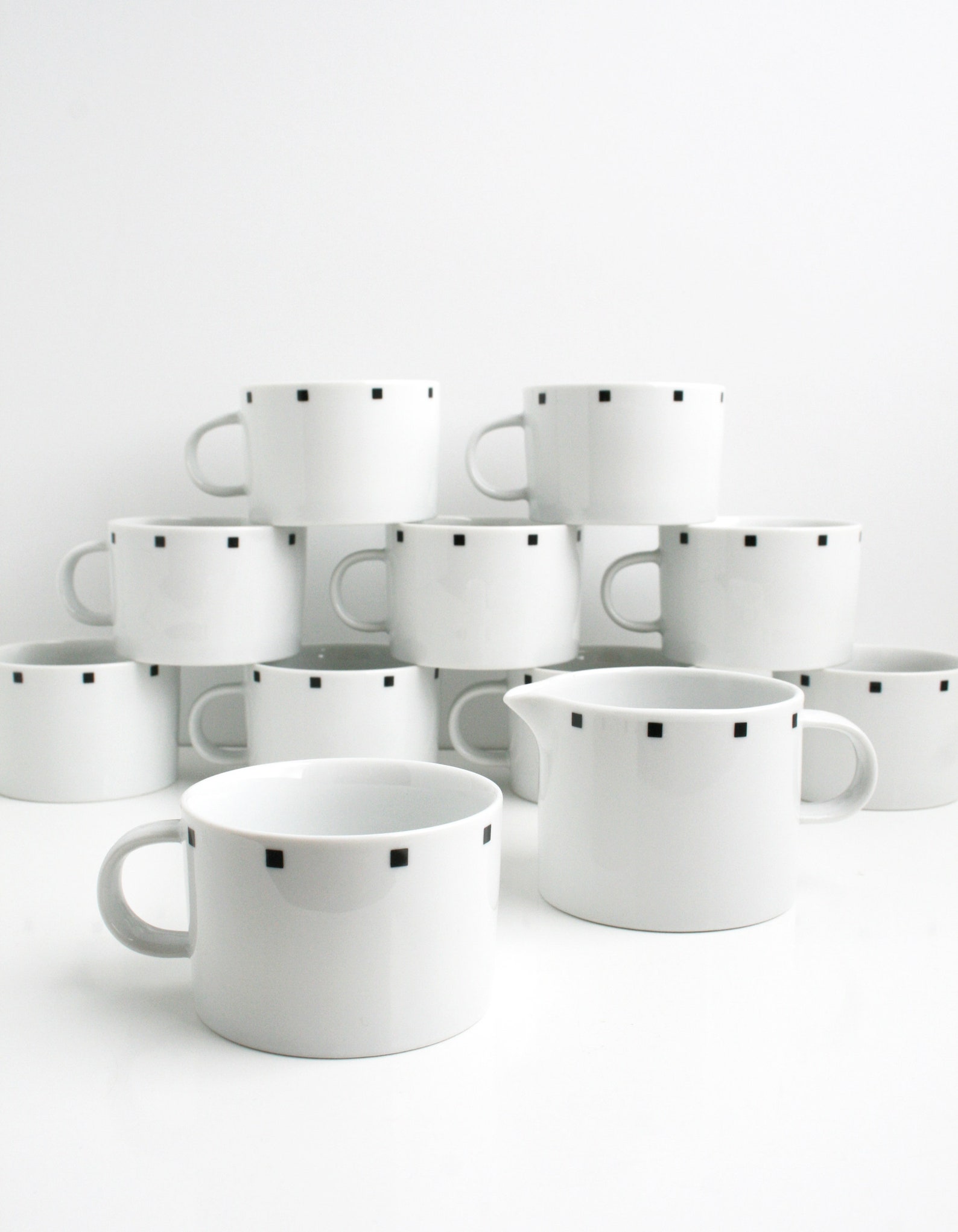 Sasaki Metropolis Black Post Modern Cups Creamer 11pc Set - Etsy