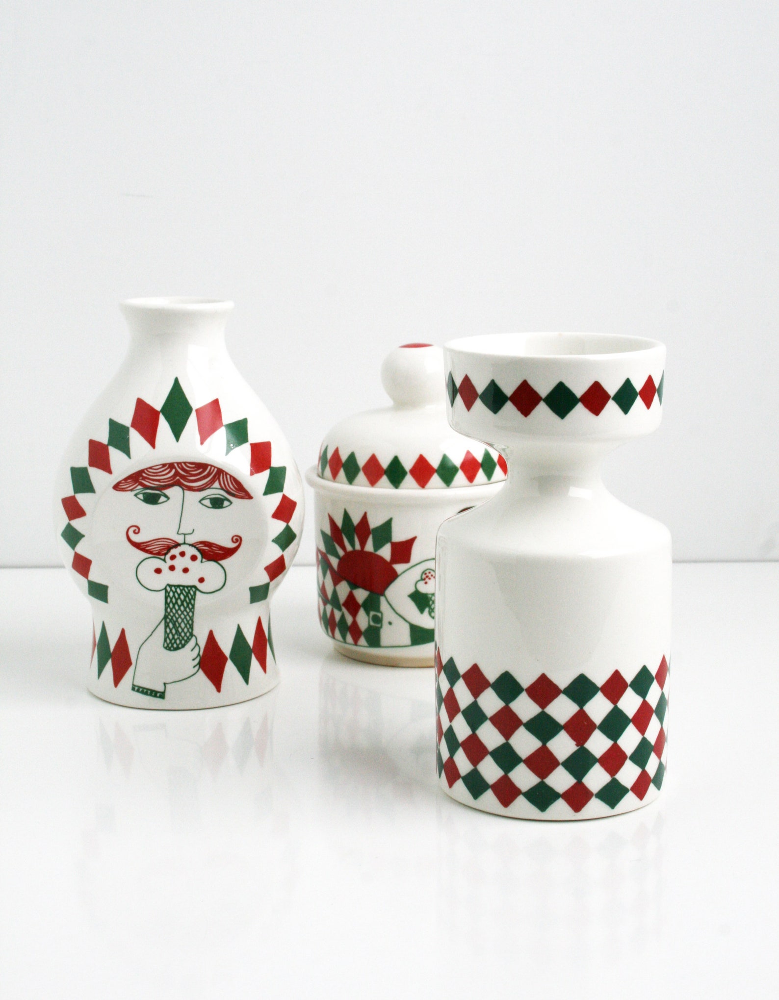 RARE Hennig Olsens Figgjo Norway Ice Cream Vase Scandinavian Mid ...
