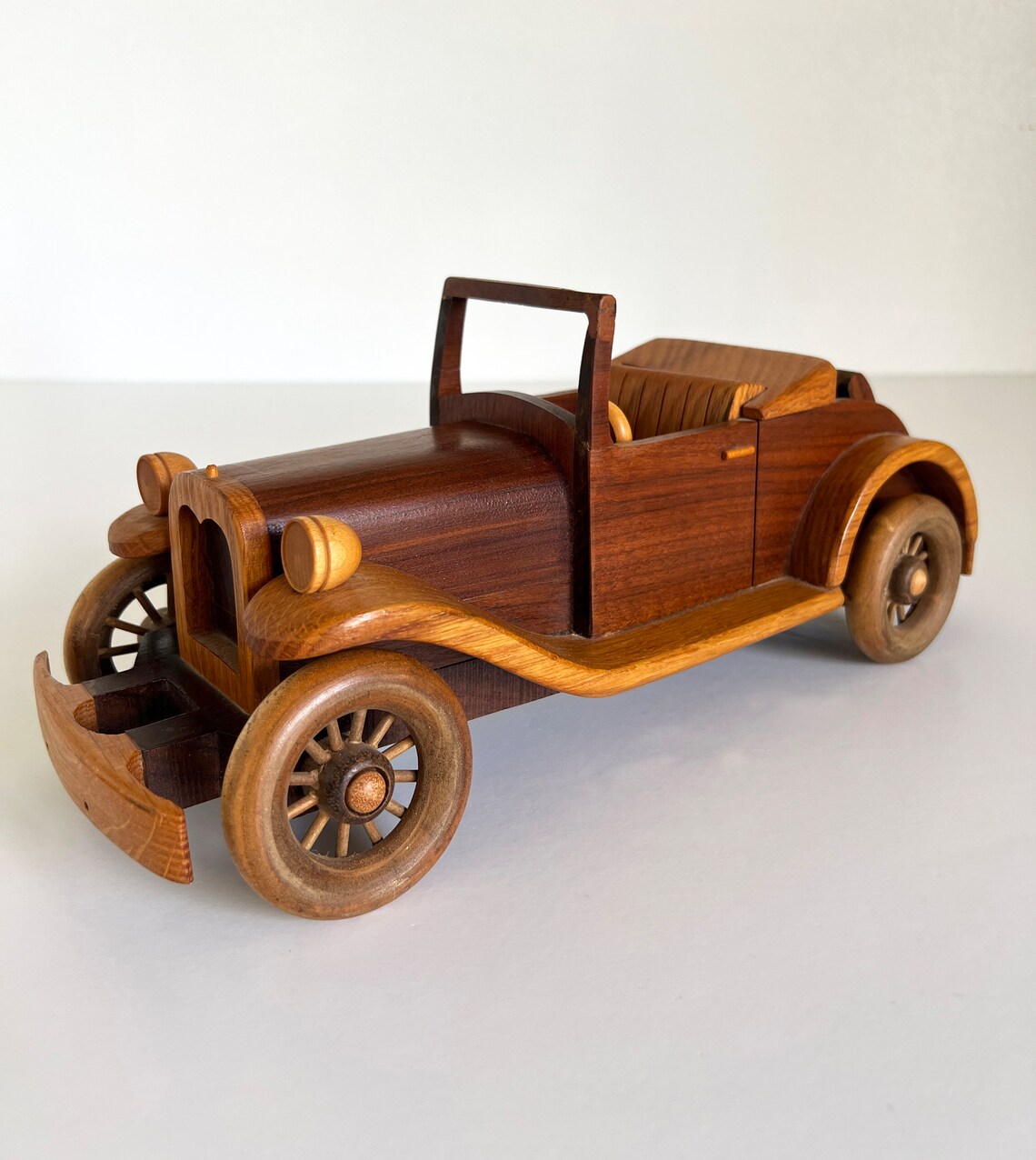 1929 Ford Roadster Wood Model Toy Car Vintage Solid Walnut Oak - Etsy