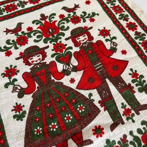 Vintage Kolf Austria Linen Textile Wall Hanging Christmas Folk Art ...