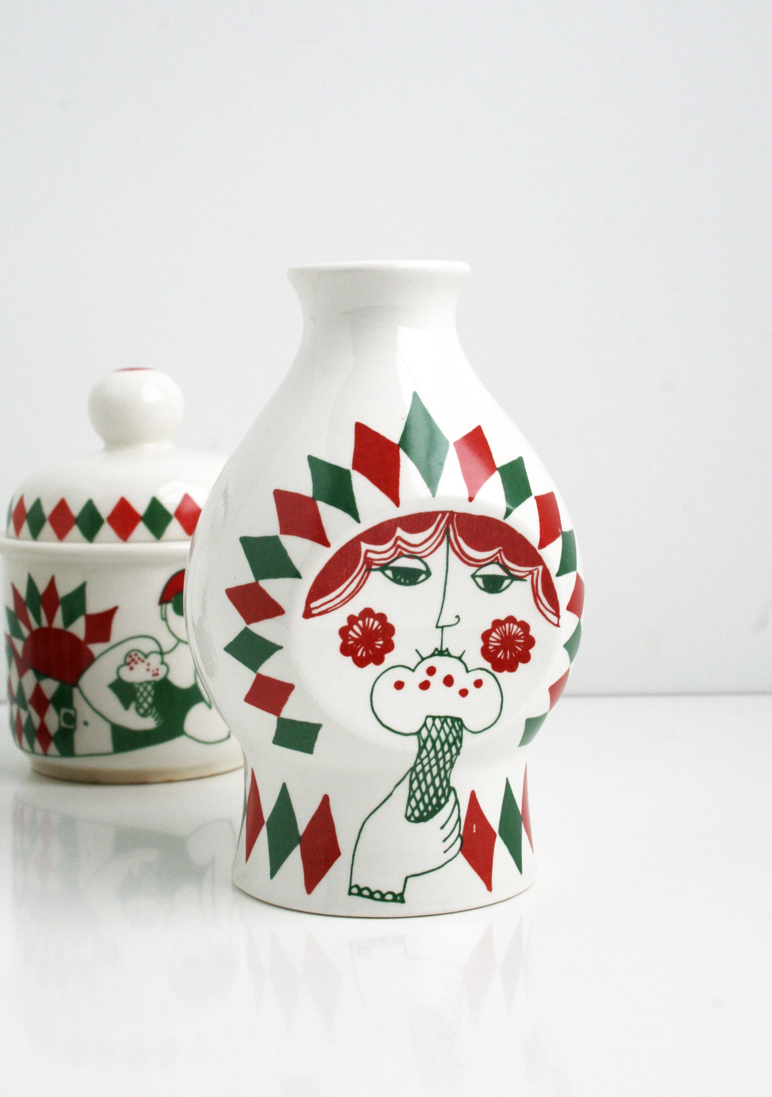 RARE Hennig Olsens Figgjo Norway Ice Cream Vase Scandinavian Mid ...