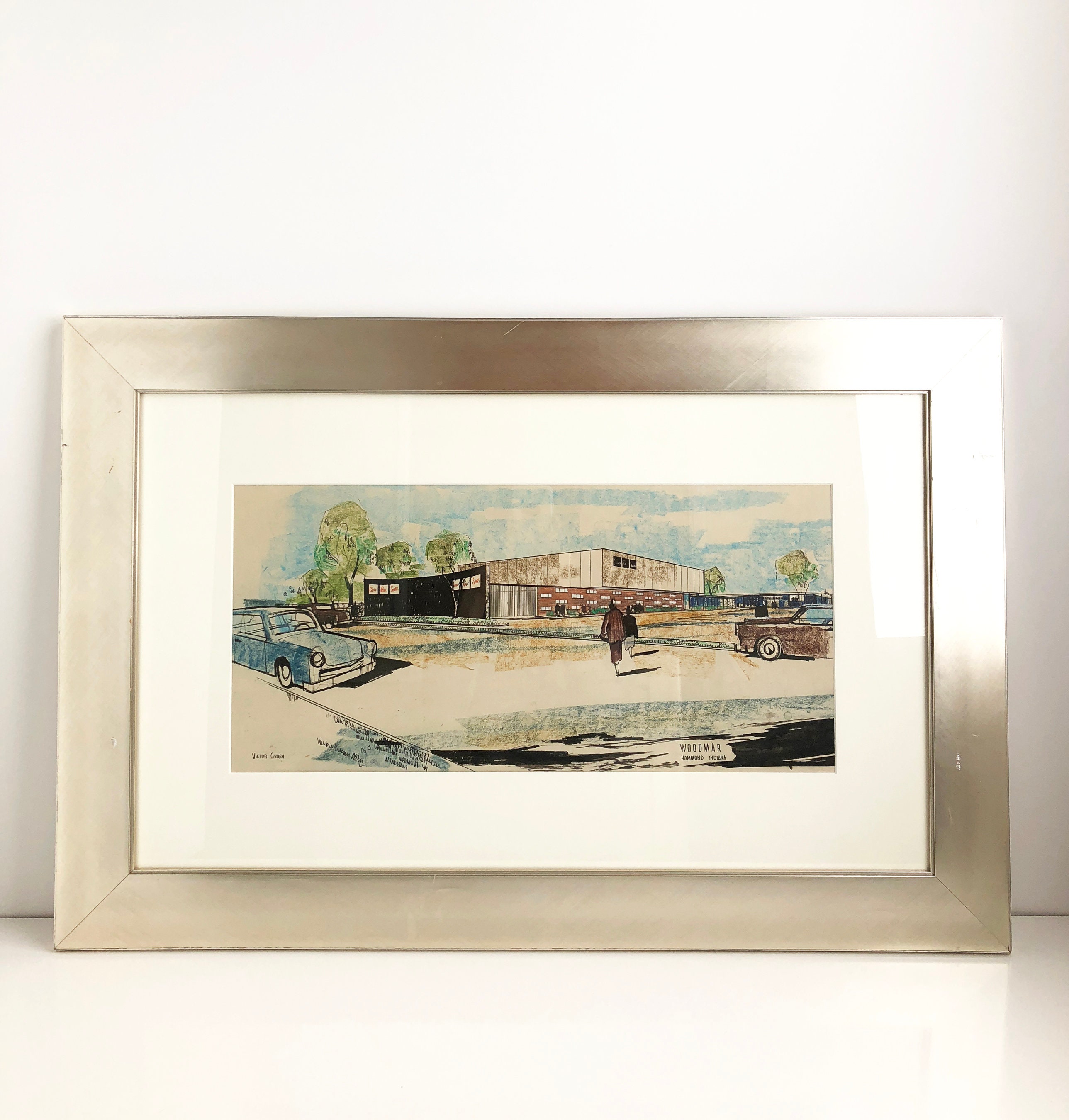 Mid Century Architect Victor Gruen Drawing Framed Wall Art | Etsy