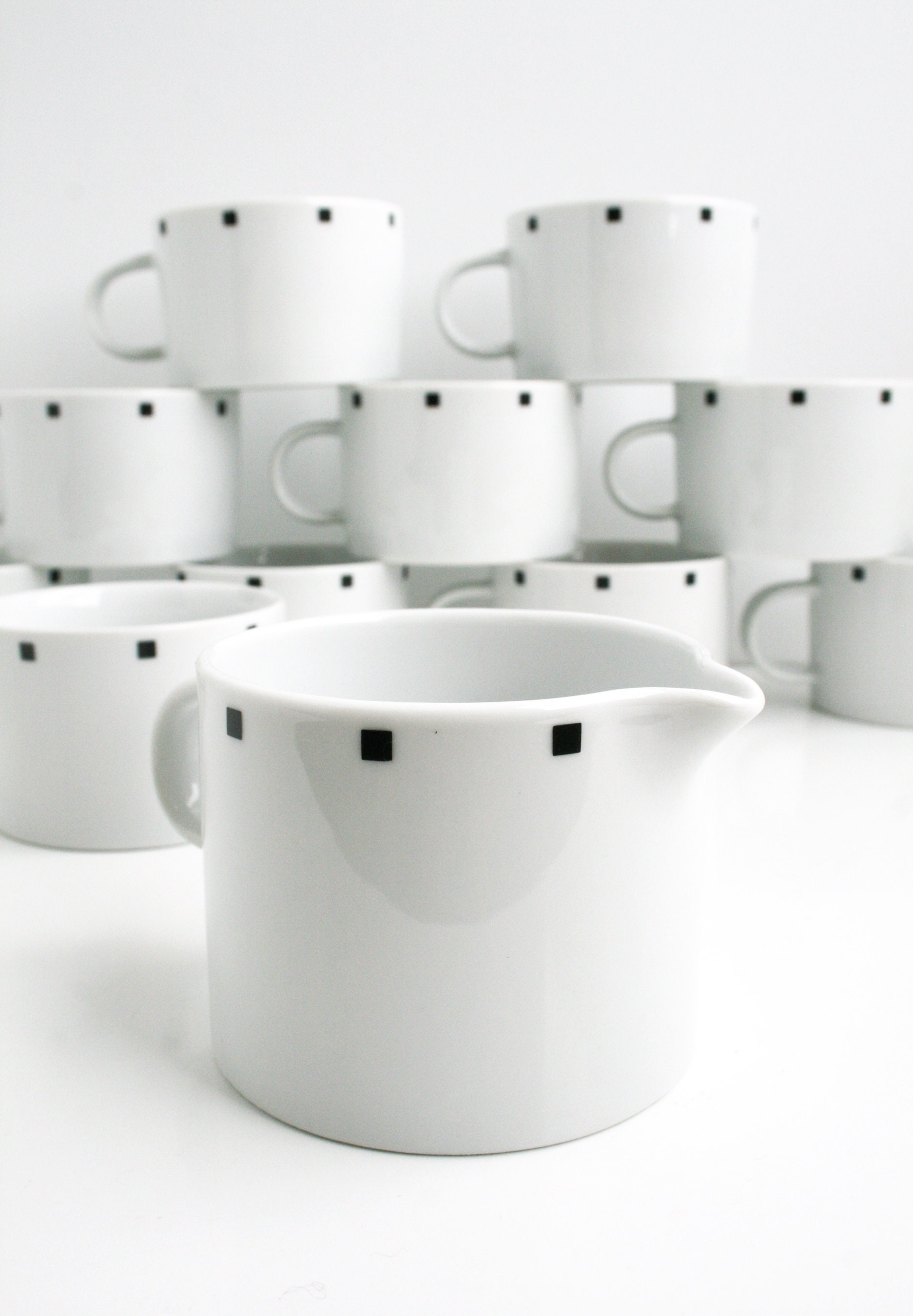 Sasaki Metropolis Black Post Modern Cups Creamer 11pc Set | Etsy