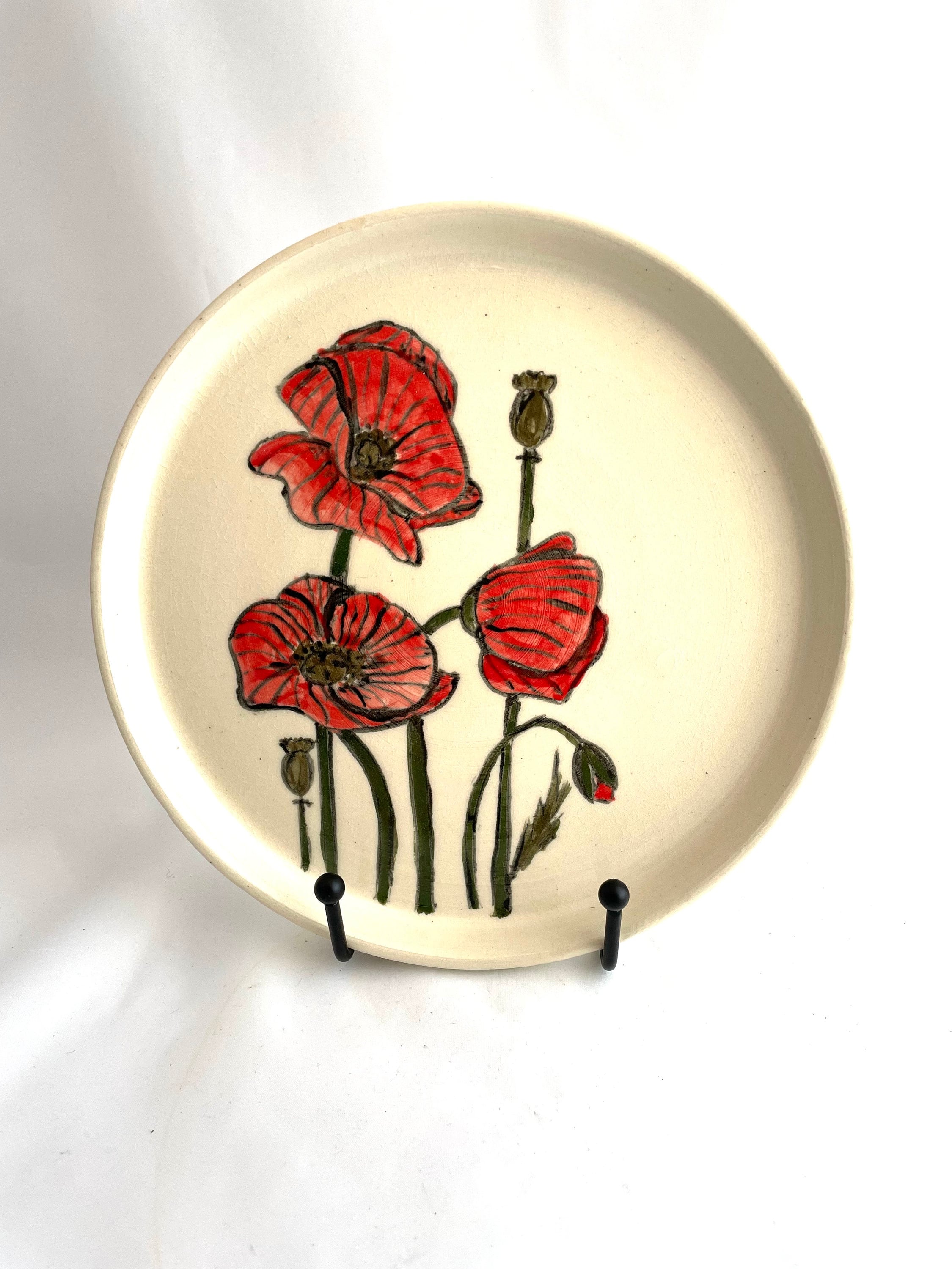 Hand-painted Poppy Plate - Etsy