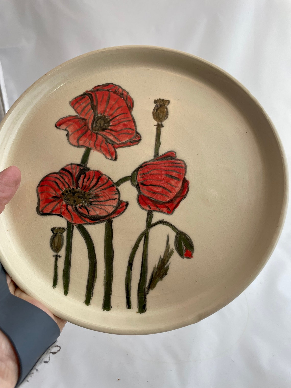 Hand-painted Poppy Plate - Etsy