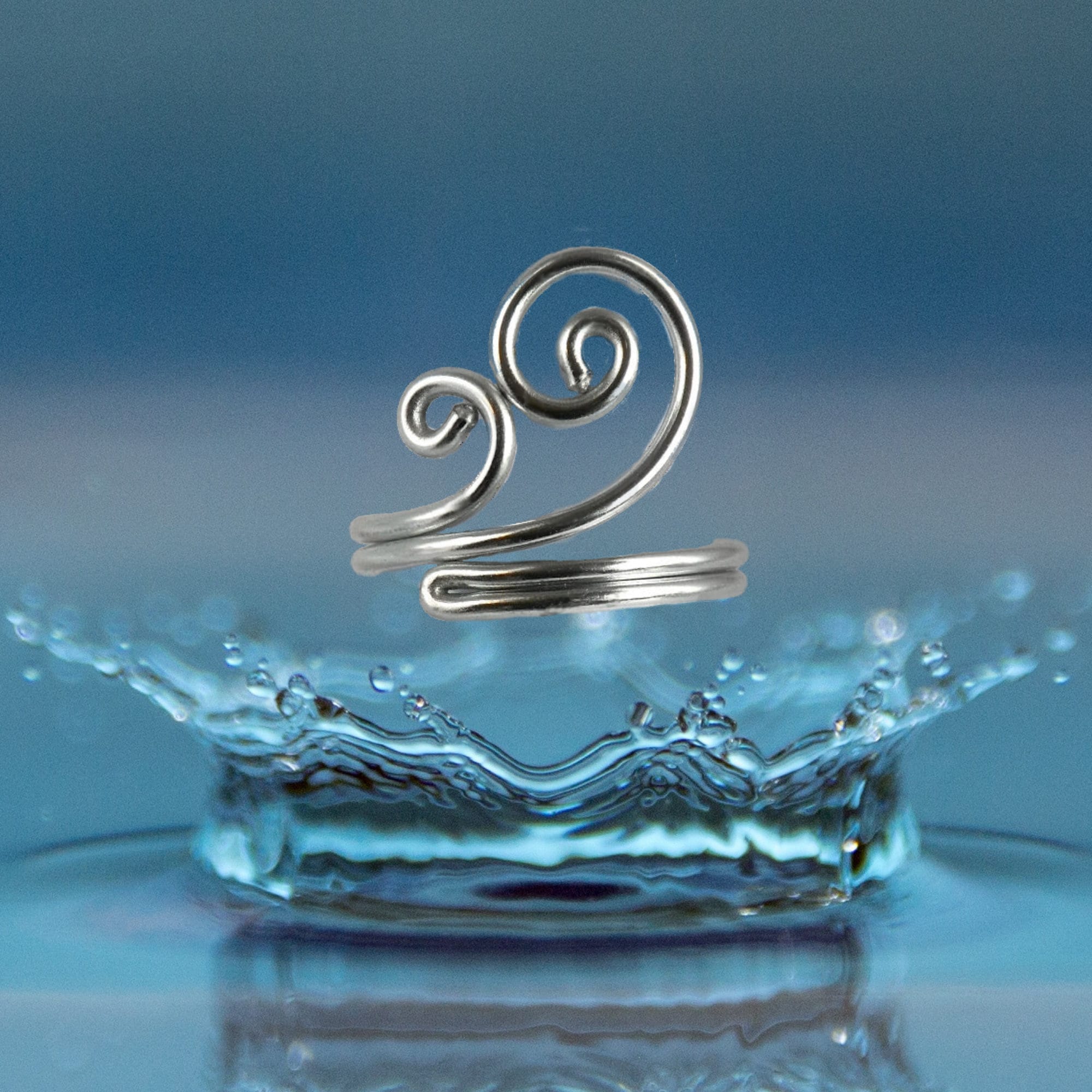 Wave Ring / Adjustable Ring / Ocean Ring / Thumb Ring Knuckle Ring ...