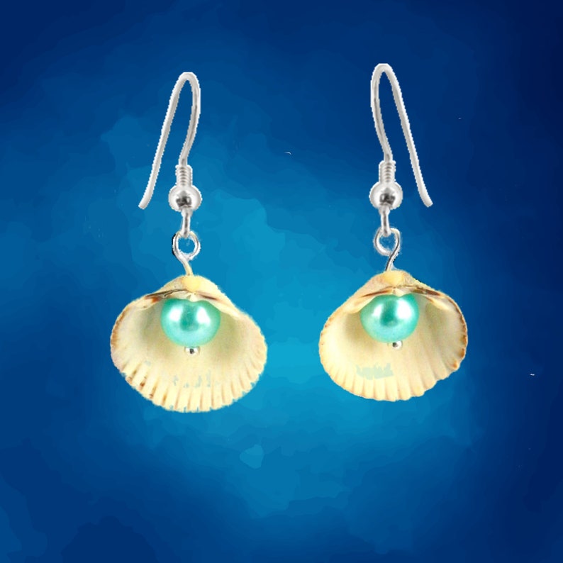 Real Shell Earrings Pearl Earrings / Mermaid Earrings / Seashell ...