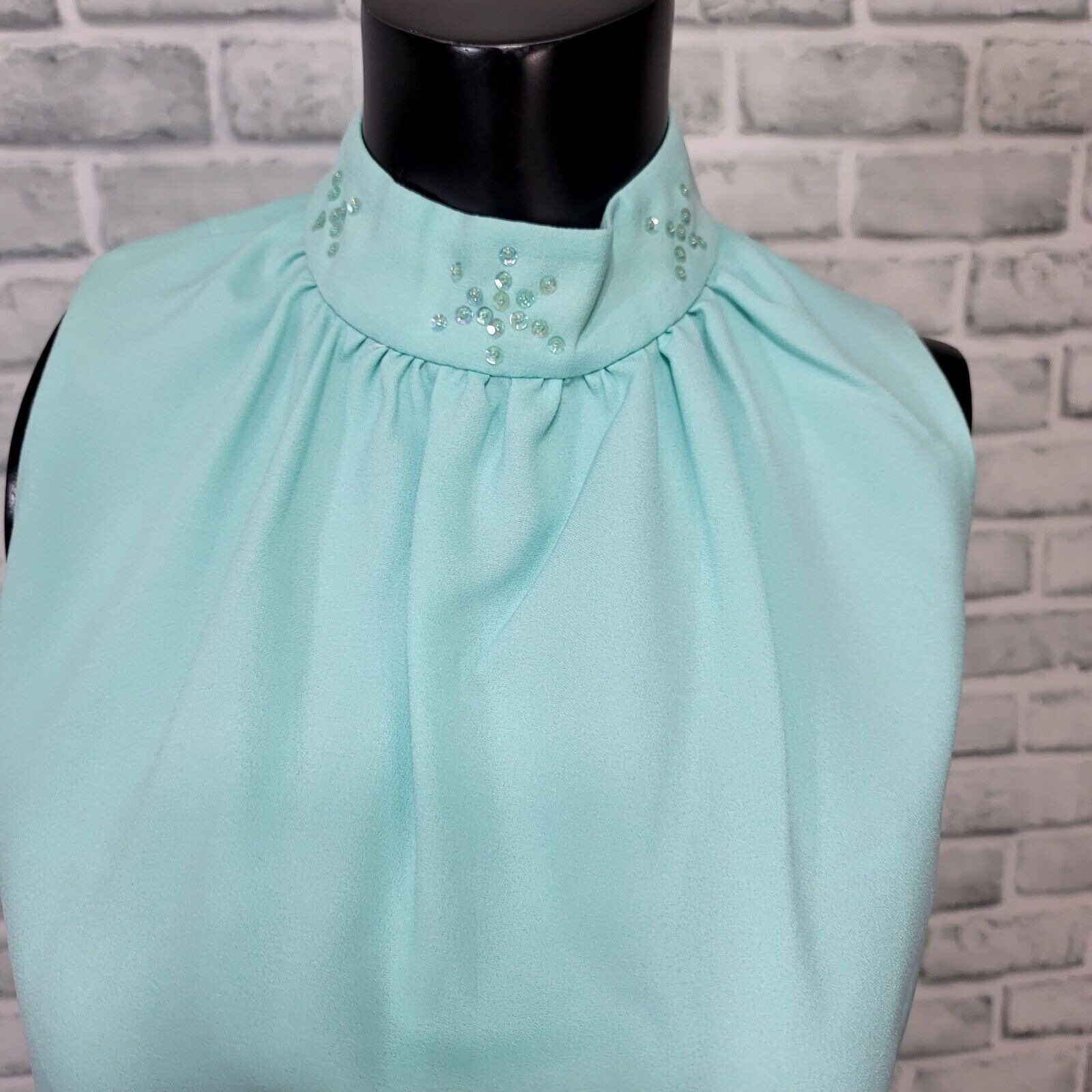 Vintage 60s Mint Green Mod Go Go Micro Mini Shift Dress Mock Neck ...