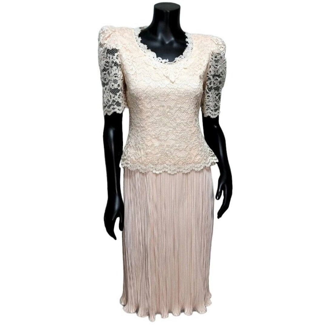 Vintage 80s Barbara Chodos Michael Marcella Lace Pleated Prom Mother of ...
