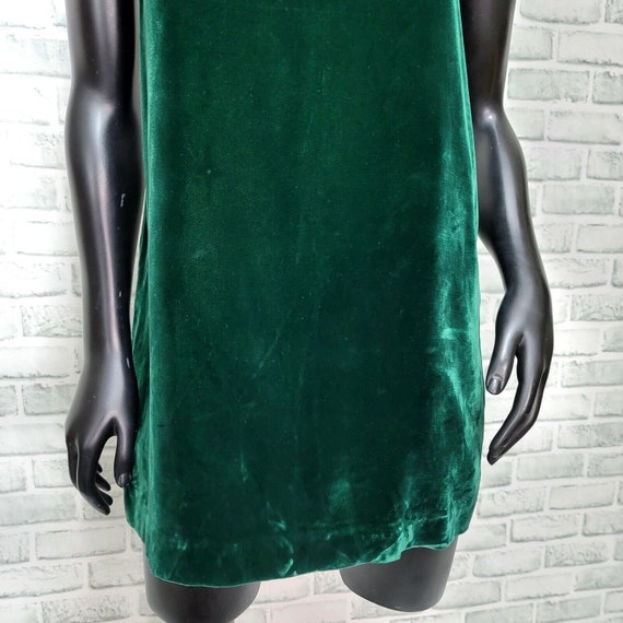 Vintage 60s Emerald Green Velvet Mod GoGo Mini Dress … - Gem
