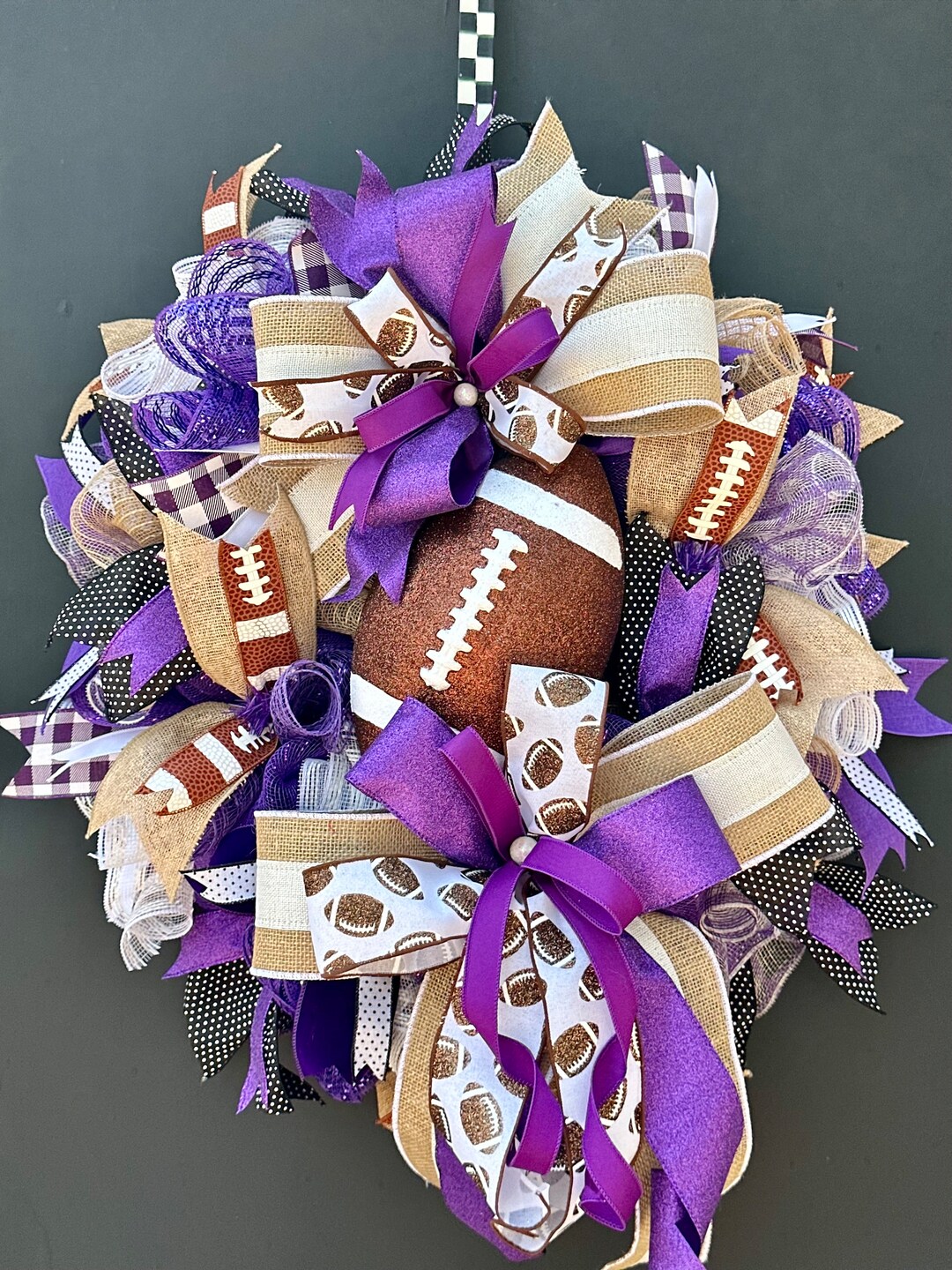 Fall Football Wreath, Football Decor, Team Spirit Decor, School Spirit ...