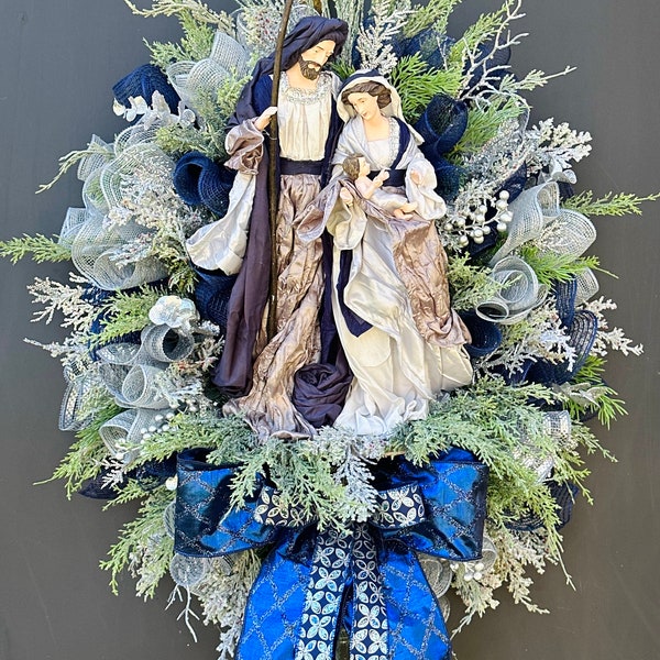 Nativity Christmas Wreath - Etsy