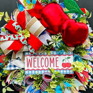 Summer Cherry Wreath, Spring Cherries Wreath, Cherry Door Decor, Gift ...
