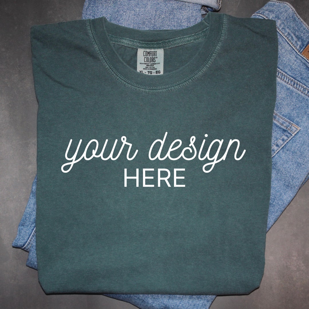 Blue Spruce Comfort Colors 1717 Mockup, Print on Demand Blue Spruce ...