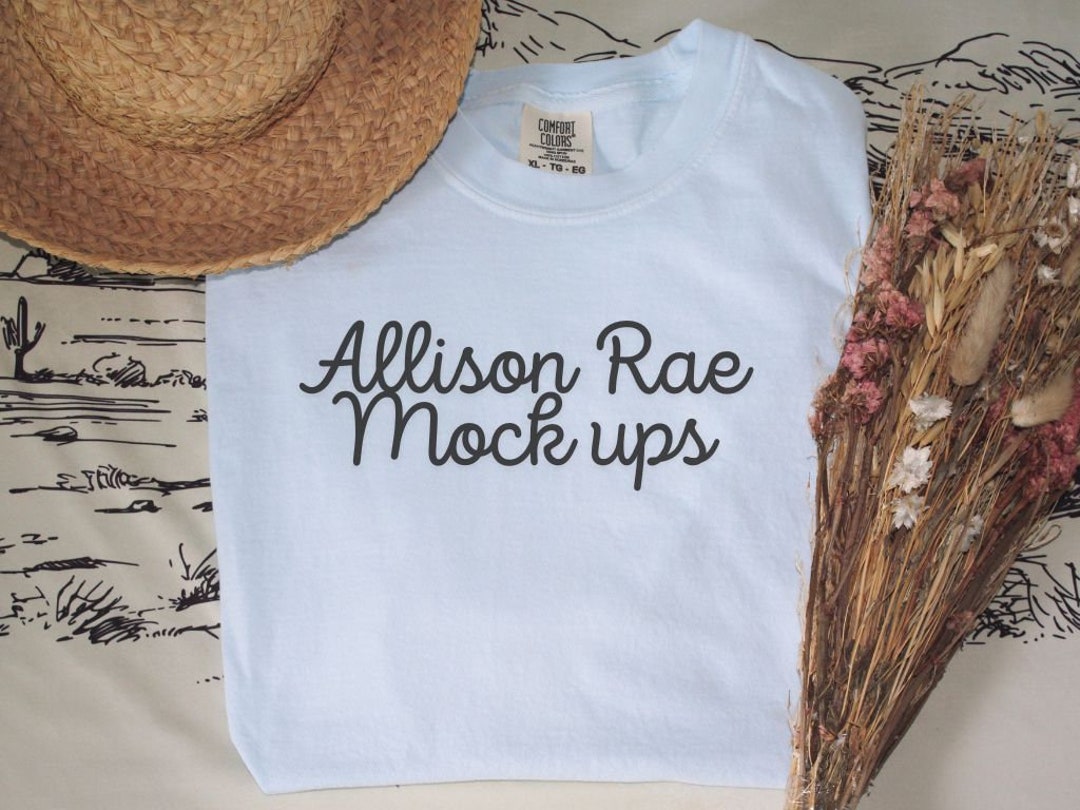 Chambray Comfort Colors 1717 Mockup, Print on Demand, Chambray Mockup ...