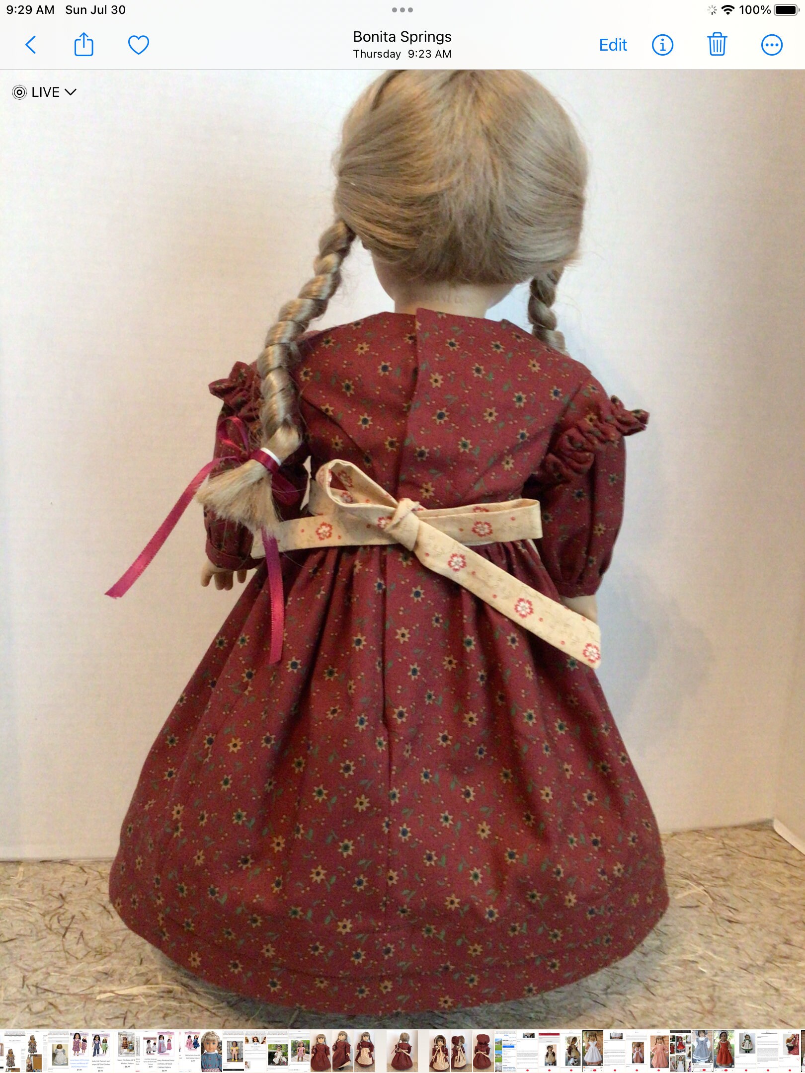 Historic 18 Doll 1850s Prairie Dress Clothes to Fit 18 Dolls Such as AG ...