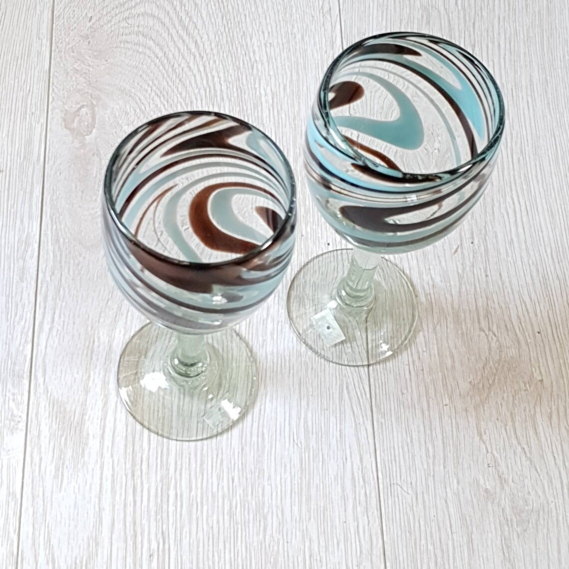Arte Deco Edition -turquoise Wine Glass - Mexican Wine Glass (set of ...