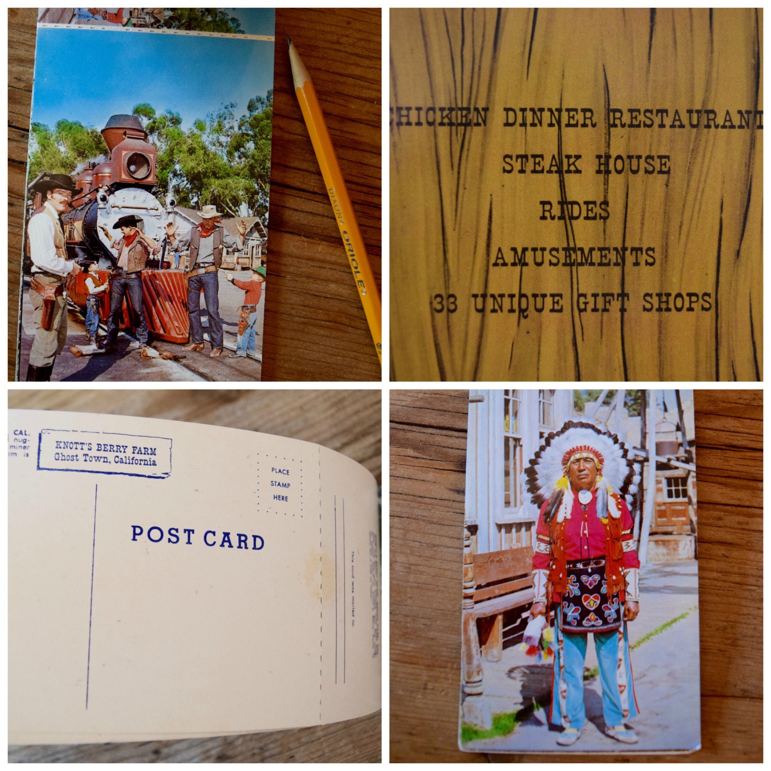 Vintage Knott’s Berry Farm Ghost Town Amusement Park Postcards/ Lot of ...