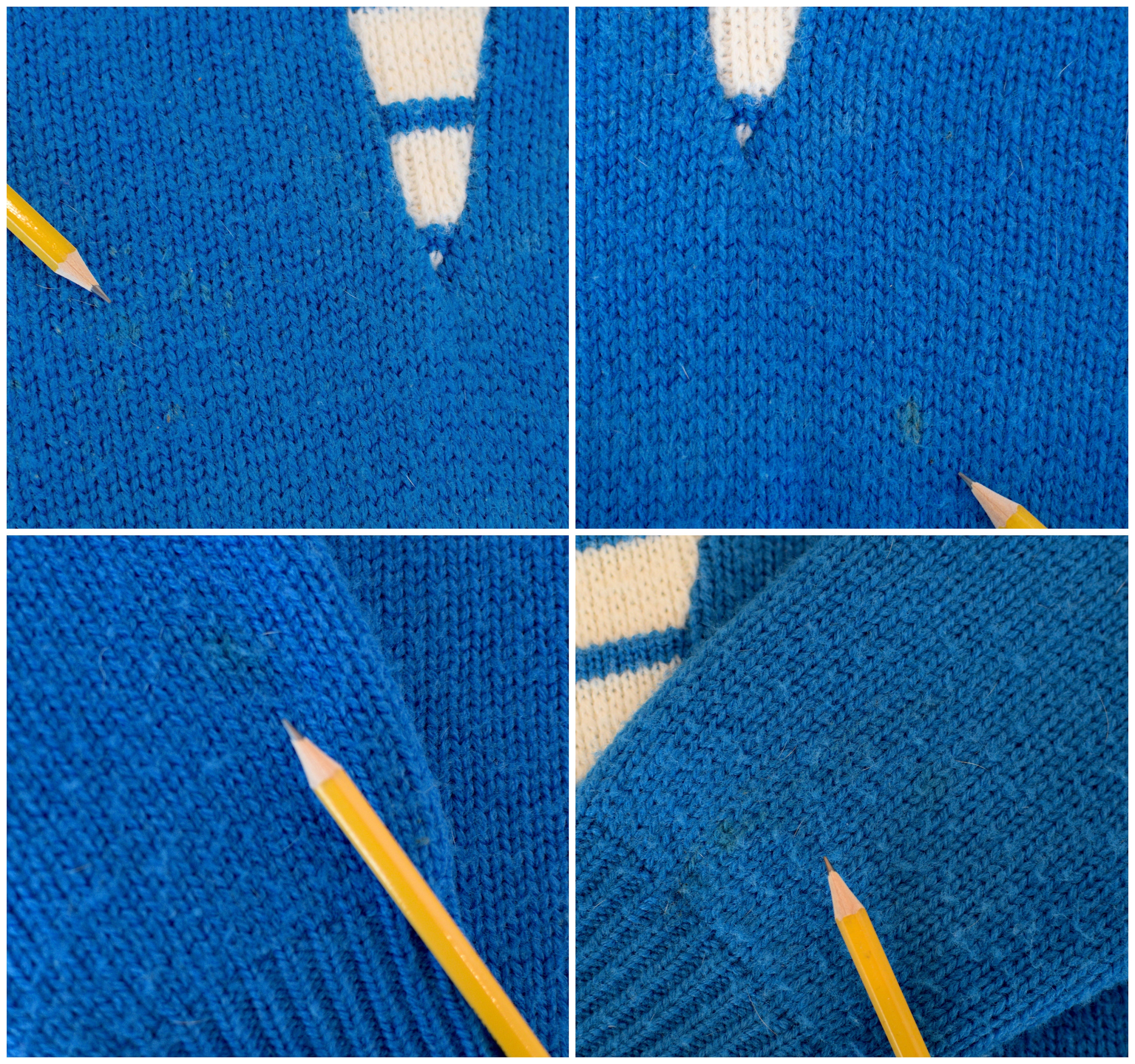 Vintage Rockabilly Sweater/ 1960s Electric Blue & White Striped Mock ...