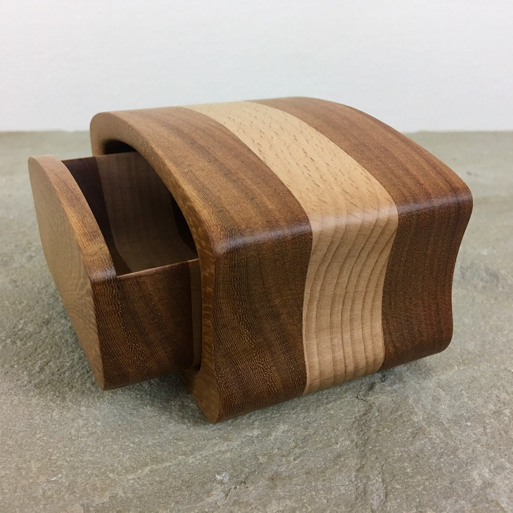 Wooden Jewellery Box Pau Rosa & Beech Trinket Jewelry - Etsy