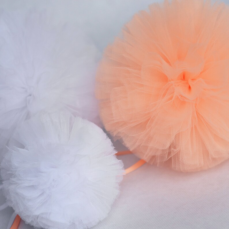 Peach Tulle Pom Poms / Wedding Party Decorations / Girls Birthday Party ...