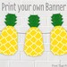 Summer Birthday Banner - Pineapple Party Banner - Pineapple Birthday ...