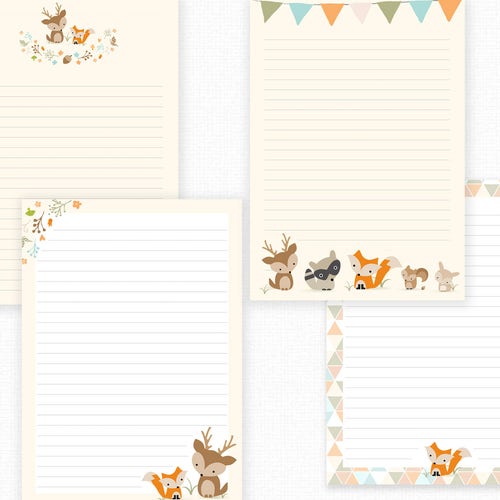 Fox Printable Writing Paper Stationary Paper Letter - Etsy