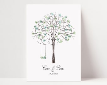 Wedding Fingerprint Tree | Wedding Guest Book | Thumb Print | Printable ...