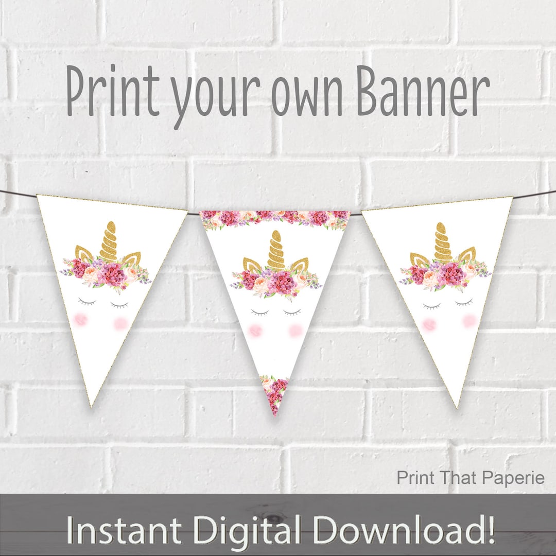 Unicorn Banner - Unicorn Bunting - Unicorn Birthday Banner - Unicorn ...