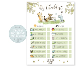 Kids Morning / Bedtime Routine Charts, Cute Printable Checklist ...