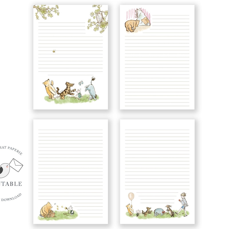 Pooh Note Cards - Etsy